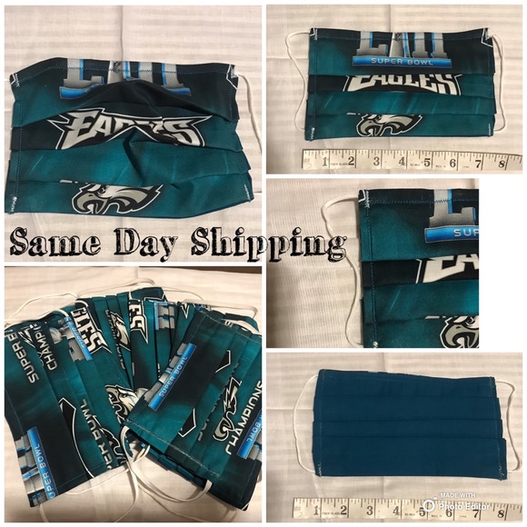 Accessories | Face Mask Handmade Adult Eagles Superbowl | Poshmark